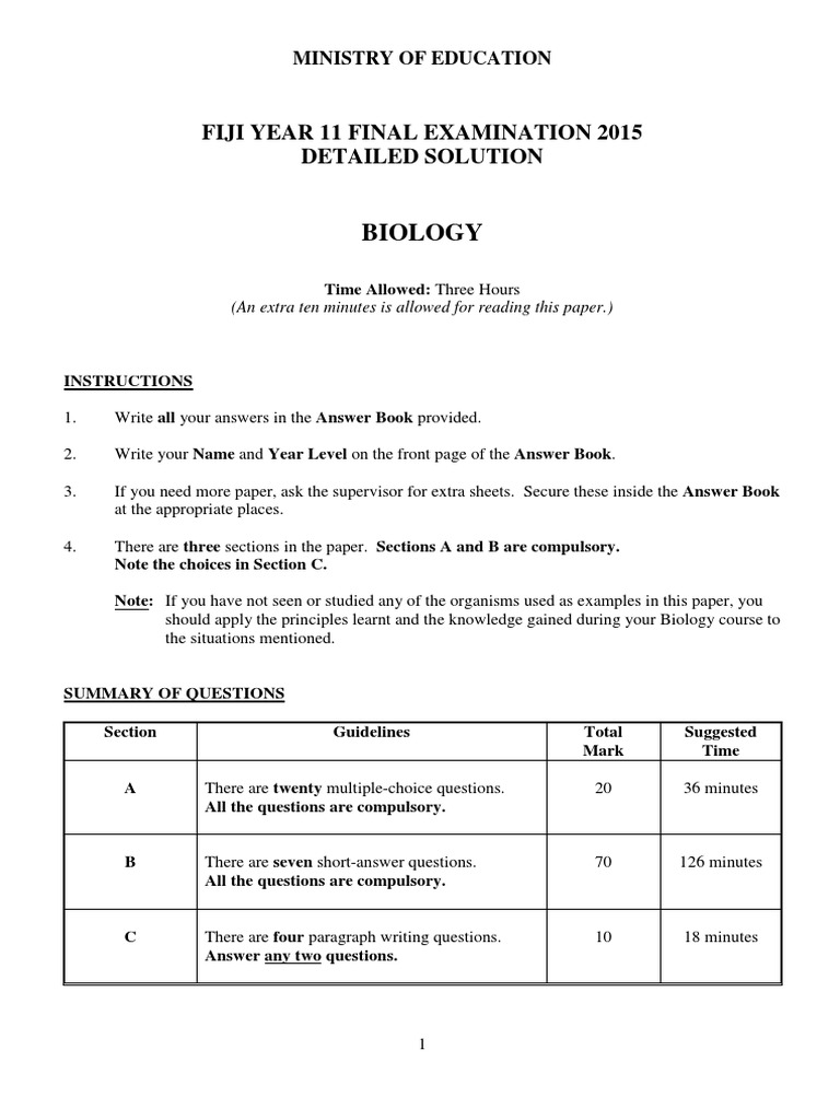 15 FY11FE Biology Detailed Solution Rkedit2 | PDF | Cell (Biology ...