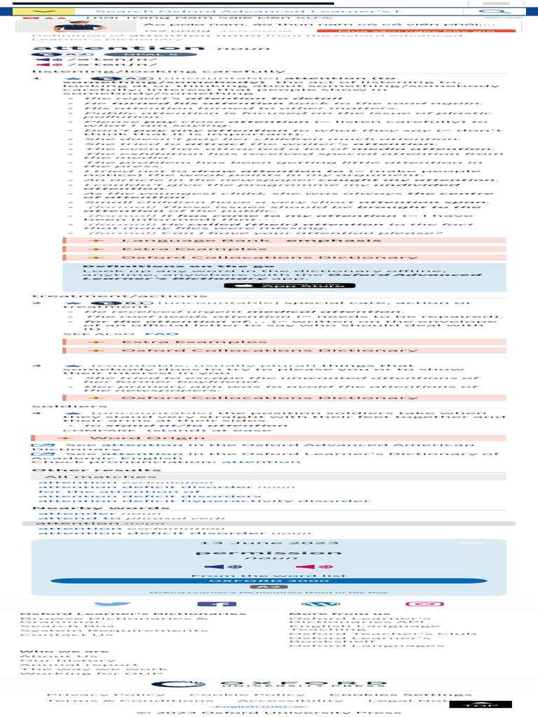 Attention - 1 Noun - Definition, Pictures, Pronunciation and Usage ...
