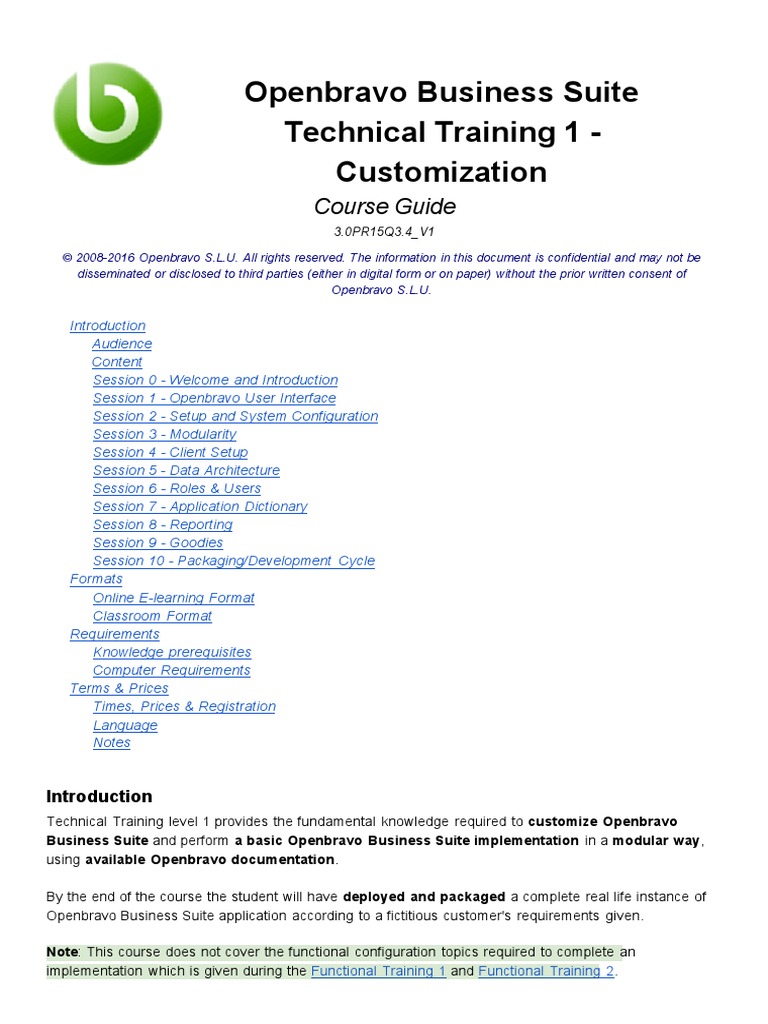 Openbravo Tt1 Course Guide 2016 | Download Free PDF | Educational ...