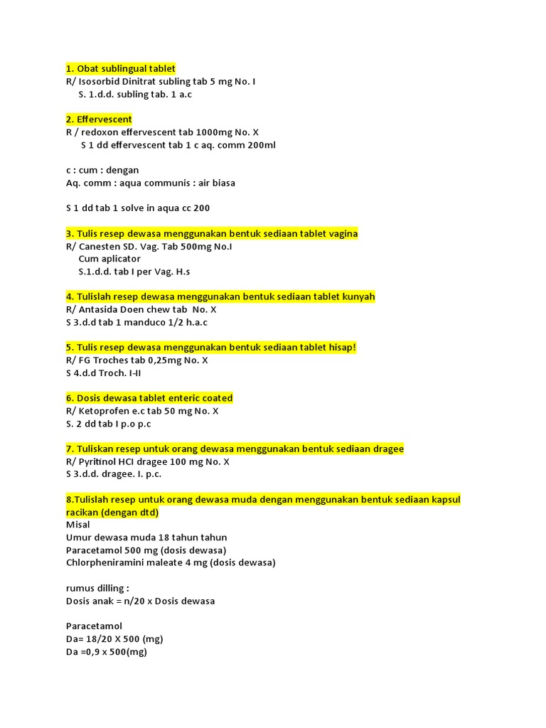 Gabungan Resep Farmako Pak Yudi | PDF