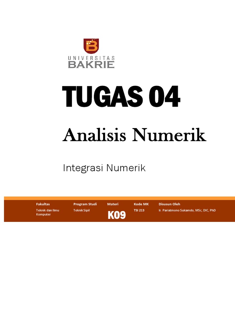 Tugas 4 - Integrasi Numerik - 3 | PDF | Metode & Bahan Ajar | Teknologi & Rekayasa