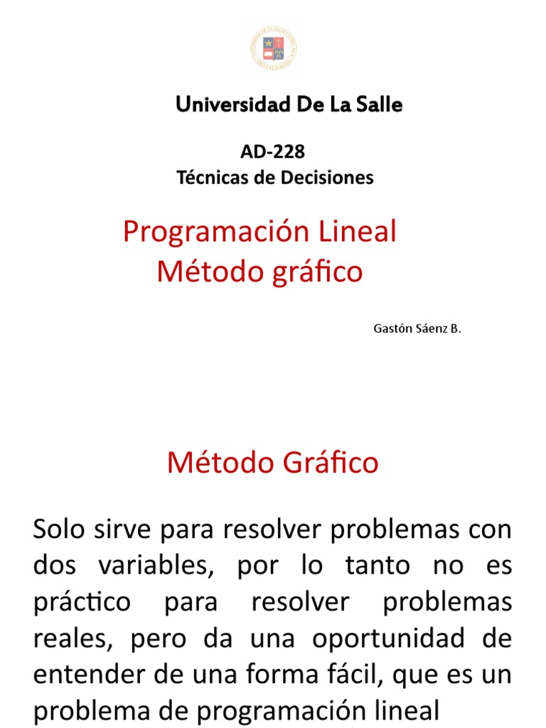 Programacion Lineal - Metodo Grafico 2019 | PDF | Programación lineal ... Programacion Lineal - Metodo Grafico 2019 | PDF | Programación lineal ...
