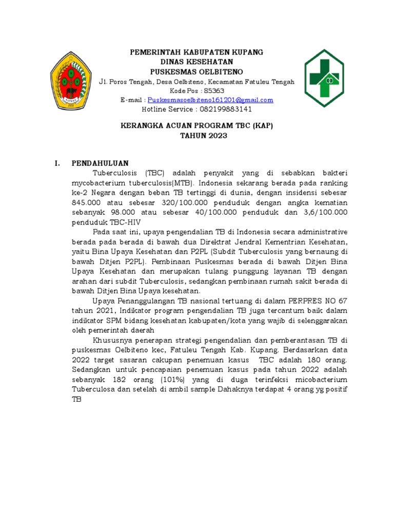 Kerangka Acuan Program TBC Tahun 2023 | PDF