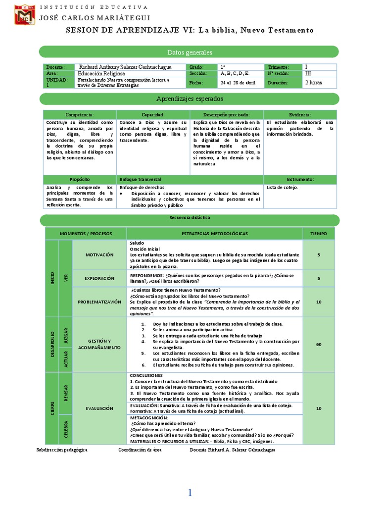 06 Sesión La Biblia Nuevo Testamento | PDF | Biblia | Dios