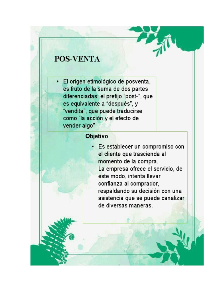 Importancia del Servicio Posventa | PDF | Crecimiento personal y profesional | Negocios