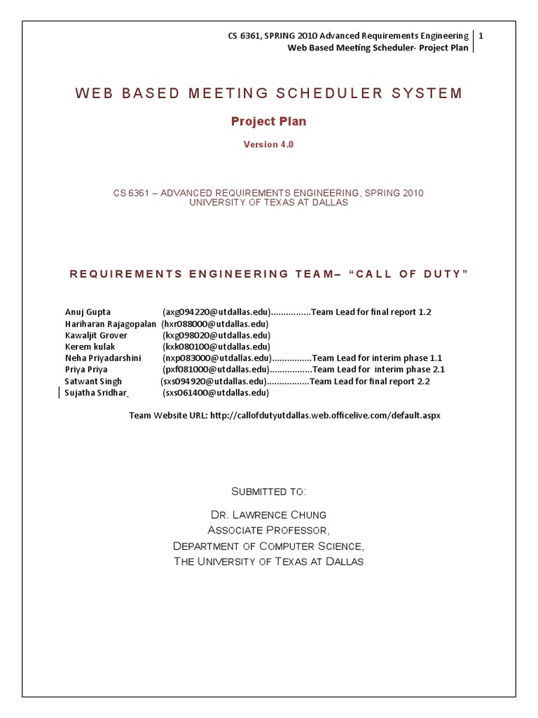 RE - Project Plan - V4.0 | PDF | Project Management | Software ...