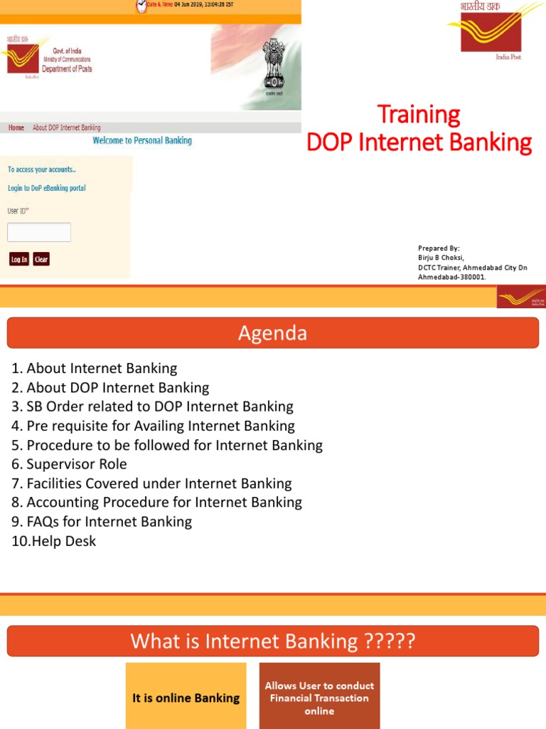 DOP - Training on Internet Banking | PDF | Online Banking | Banks & Banking