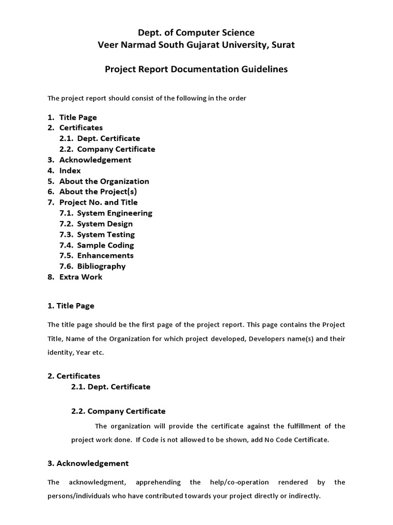 Project Report Documentation Guidline | PDF | Information Technology ...