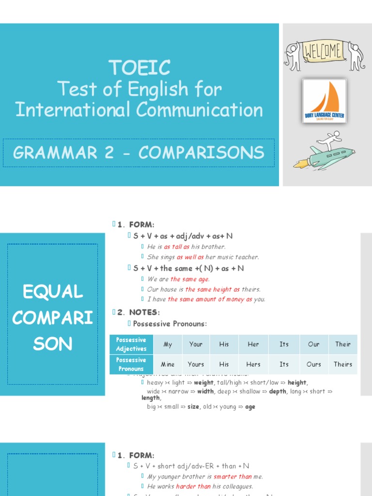 Dory TOEIC 3 - Grammar - Comparison | PDF