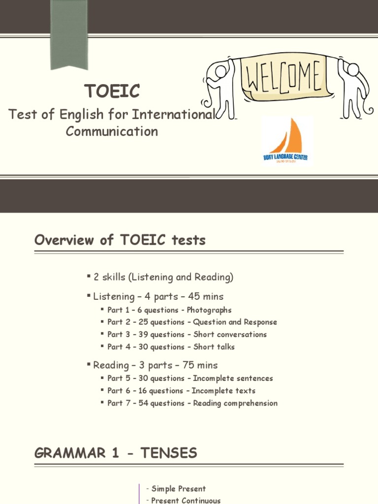 Dory TOEIC 3 - Grammar - Tenses | PDF | Grammatical Tense | Language Mechanics
