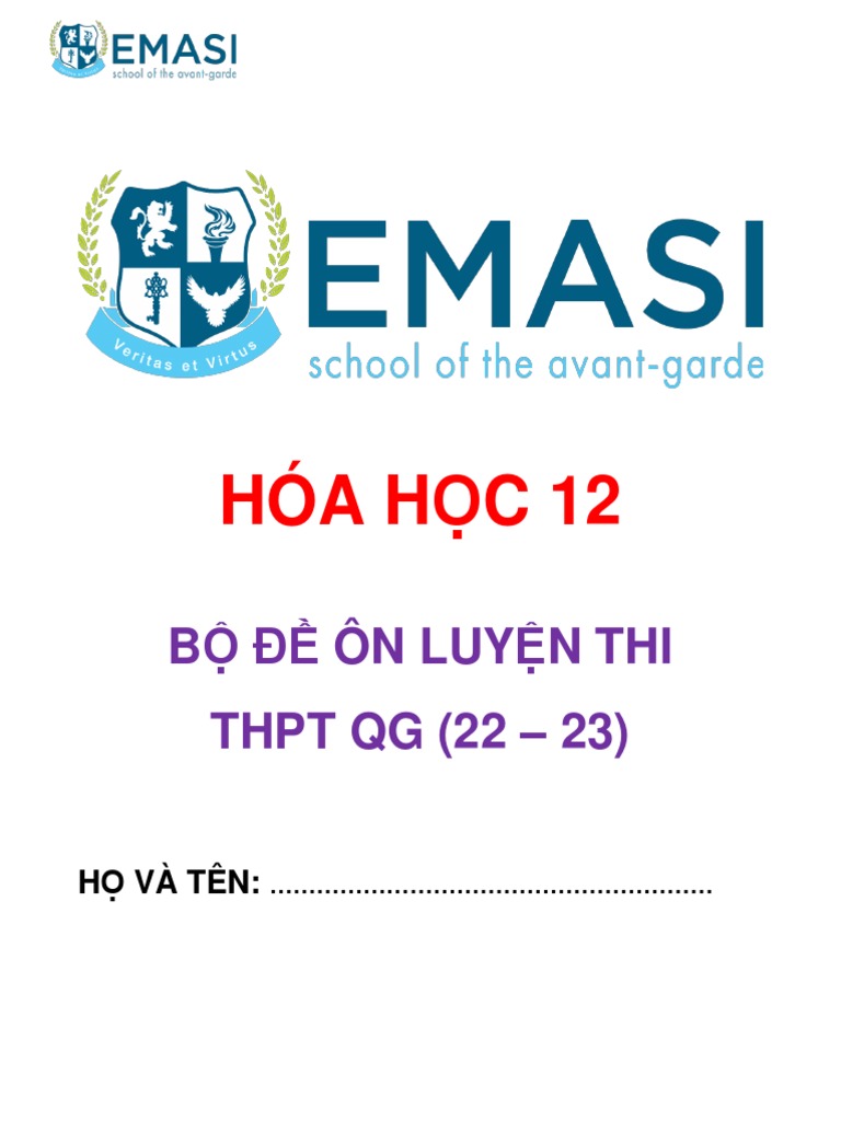 De Cuong Hoa Hoc - Lop 12 - Emasi - Tap 5 - Bo de On Luyen | PDF
