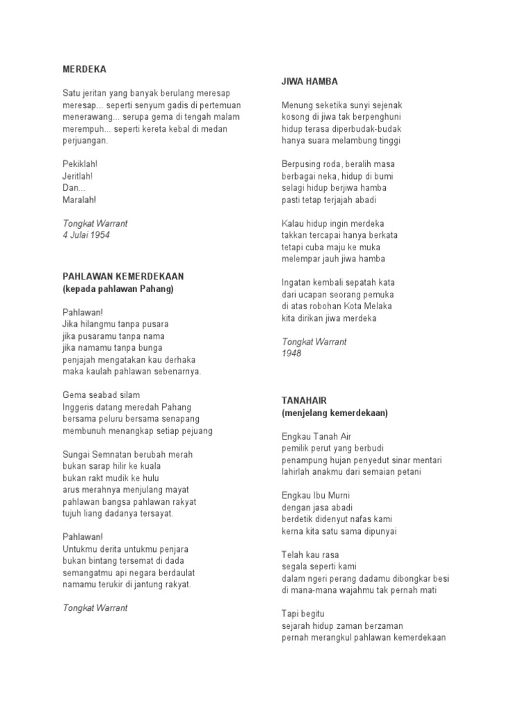 Koleksi Sajak Merdeka | PDF