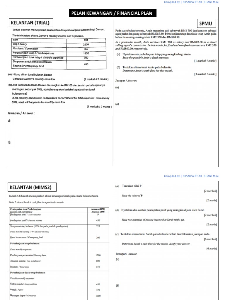 Pelan Kewangan (Financial Plan) 2022 | PDF