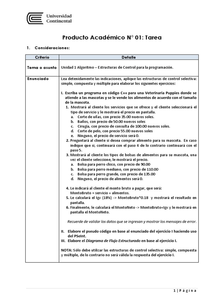 PA 01 Fundamentos Programacion 2023 10B | Descargar gratis PDF | Desarrollo de software ...