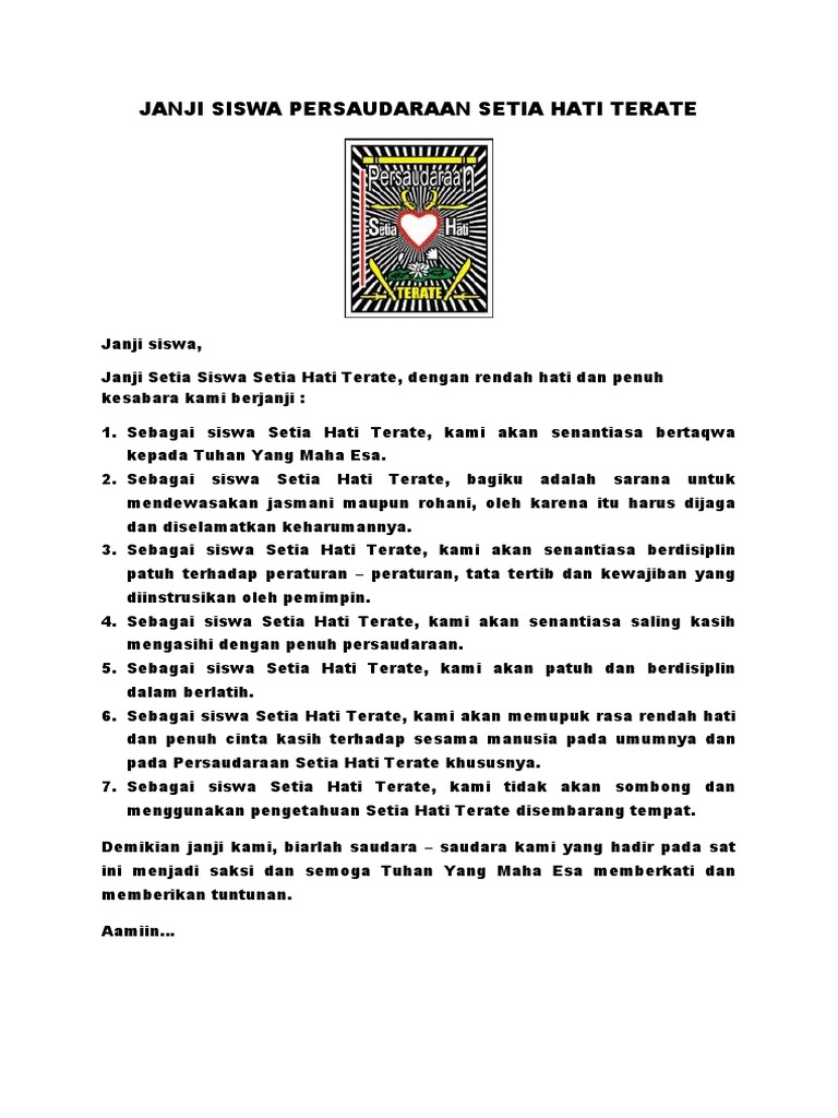 Janji Siswa Persaudaraan Setia Hati Terate Pdf 