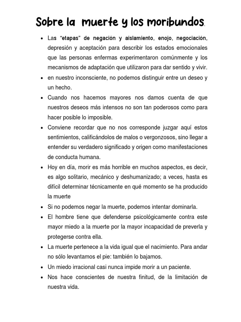 Sobre la muerte y los moribundos | PDF