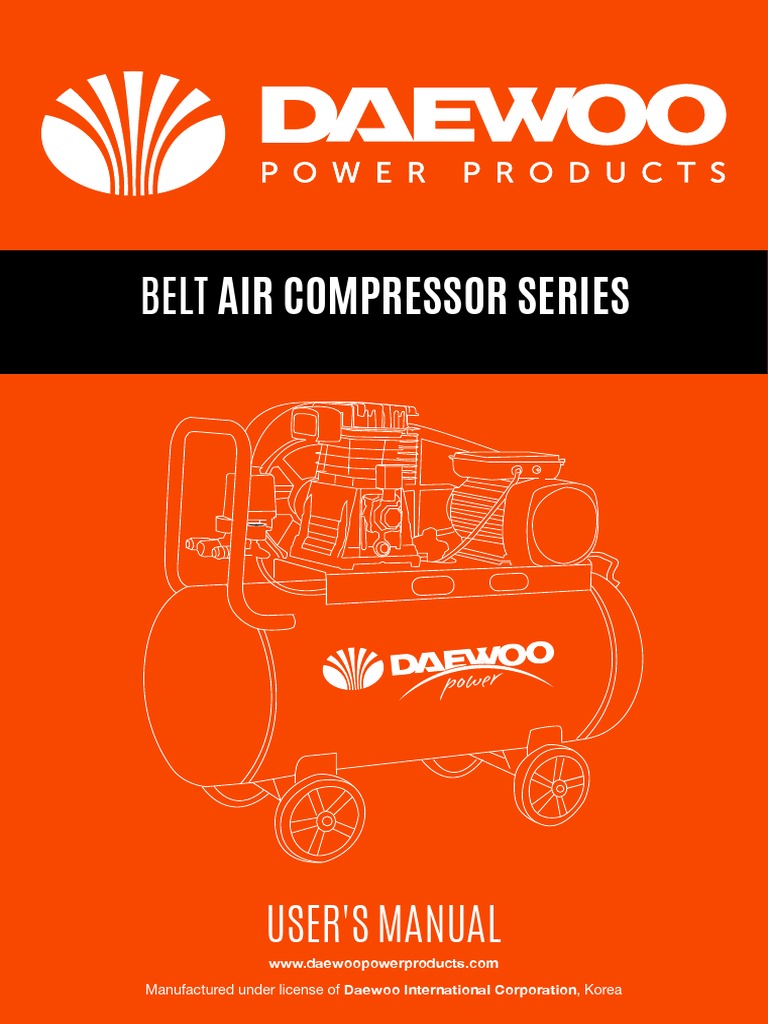 Manual - Belt Air Compressor Series - EN | PDF | Valve | Piston
