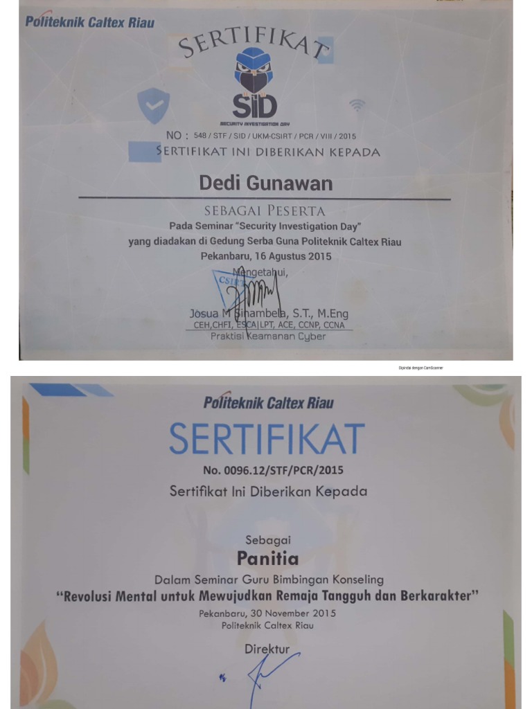 SERTIFIKAT BG Dedi | PDF