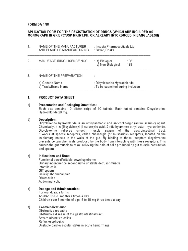 Dicycloverine 20 MG Tablet | PDF | Gastrointestinal Tract | Drugs