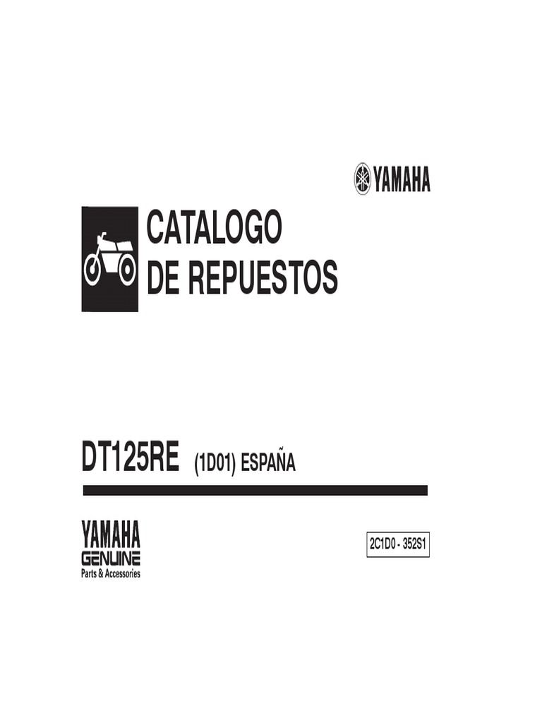 Catálogo de Repuestos Yamaha DT125RE | PDF | Tornillo | Embrague