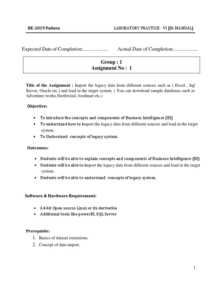 Updated BI Assignment - 1 | PDF
