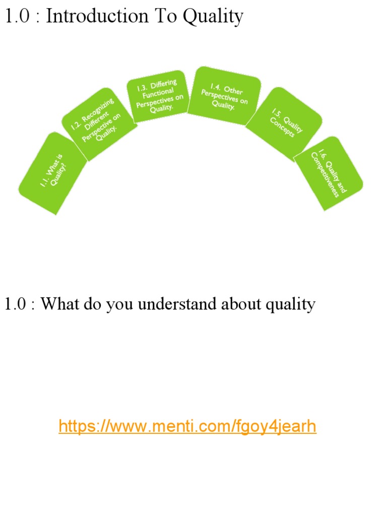 1.1 Introduction To Quality | PDF | Cognitive Science | Business