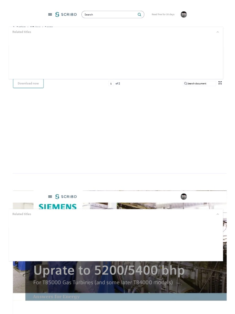 The Tb5000 Gas Turbine Uprate To 5200 5400 BHP: Related Titles | PDF ...