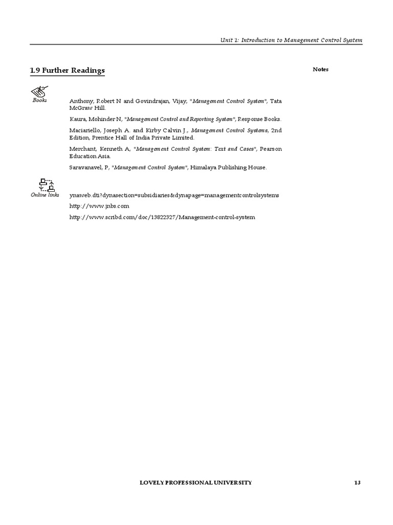 MANAGEMENT - CONTROL - SYSTEMS Conclusions | PDF | Strategic Planning ... MANAGEMENT - CONTROL - SYSTEMS Conclusions | PDF | Strategic Planning ...