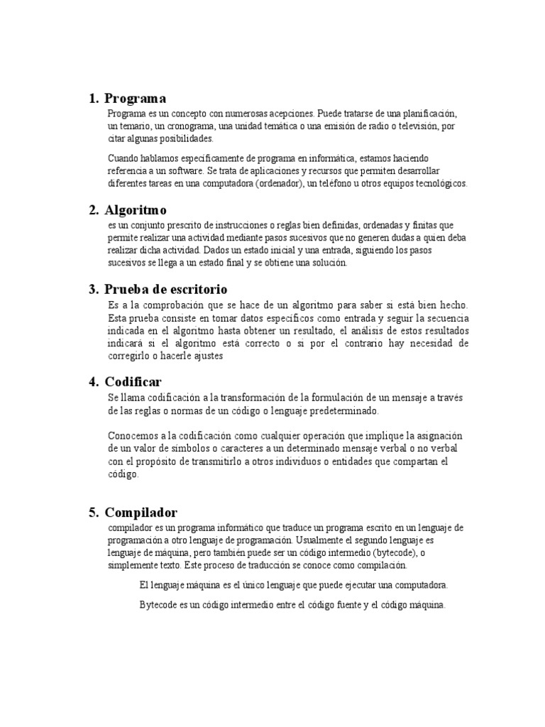 Desarrollo Logico y Algoritmo y Desarrollo de Software I | PDF