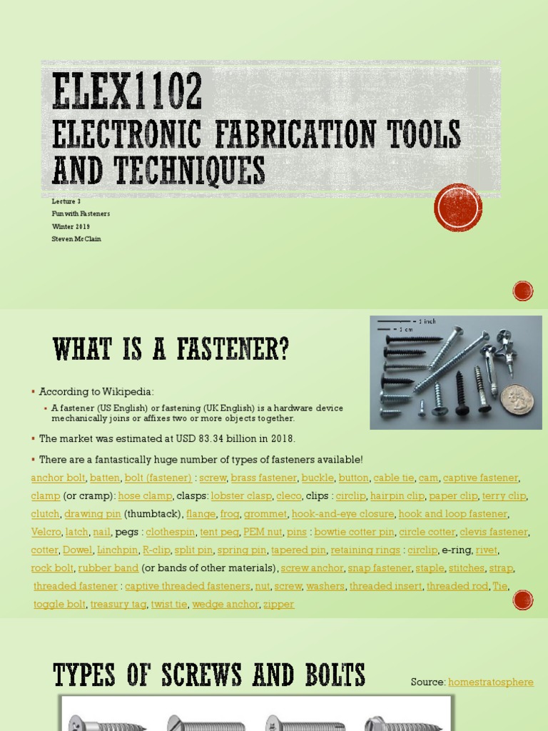 Lecture 3 - Fun With Fasteners | PDF | Screw | Mechanical Engineering