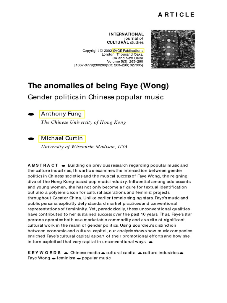 The Anomalies of Being Faye Wong | PDF | Gender Role | Feminism