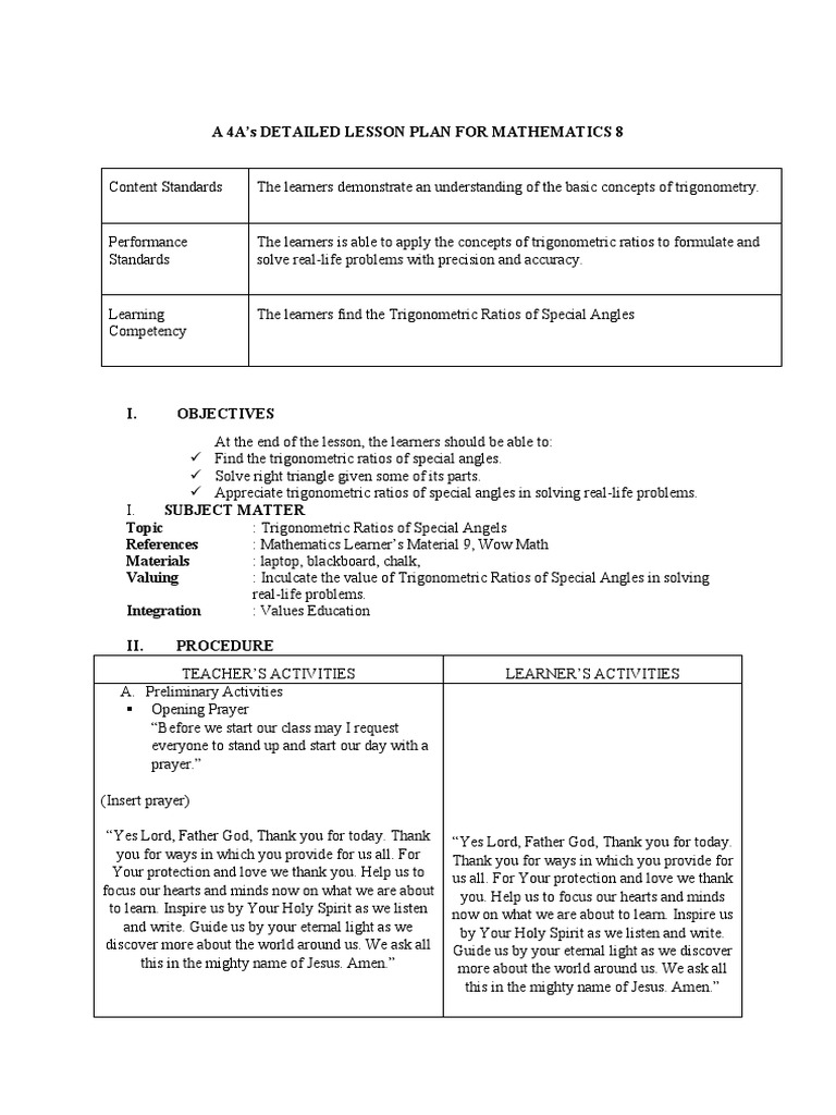 Trigonometric-Special-Angles | PDF | Trigonometric Functions | Trigonometry