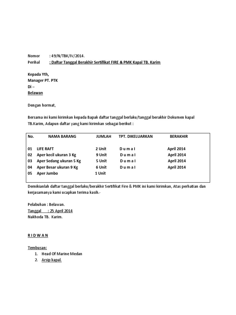 Surat Pengantar Barang | PDF