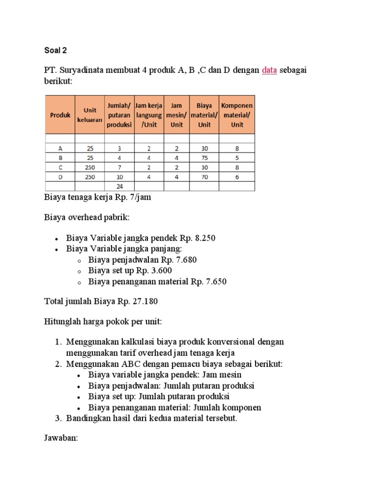 Contoh Soal 2 ABC dan jawaban | PDF