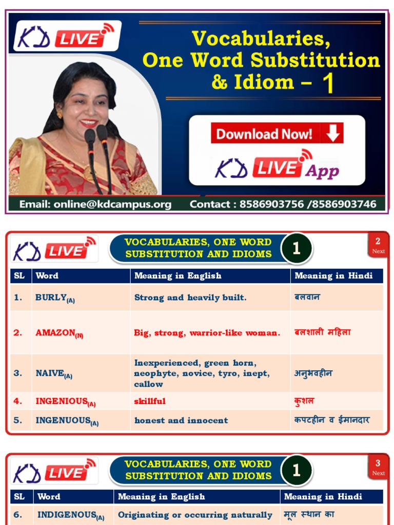 Vocab OWS & Idiom – 1 | PDF | Linguistics