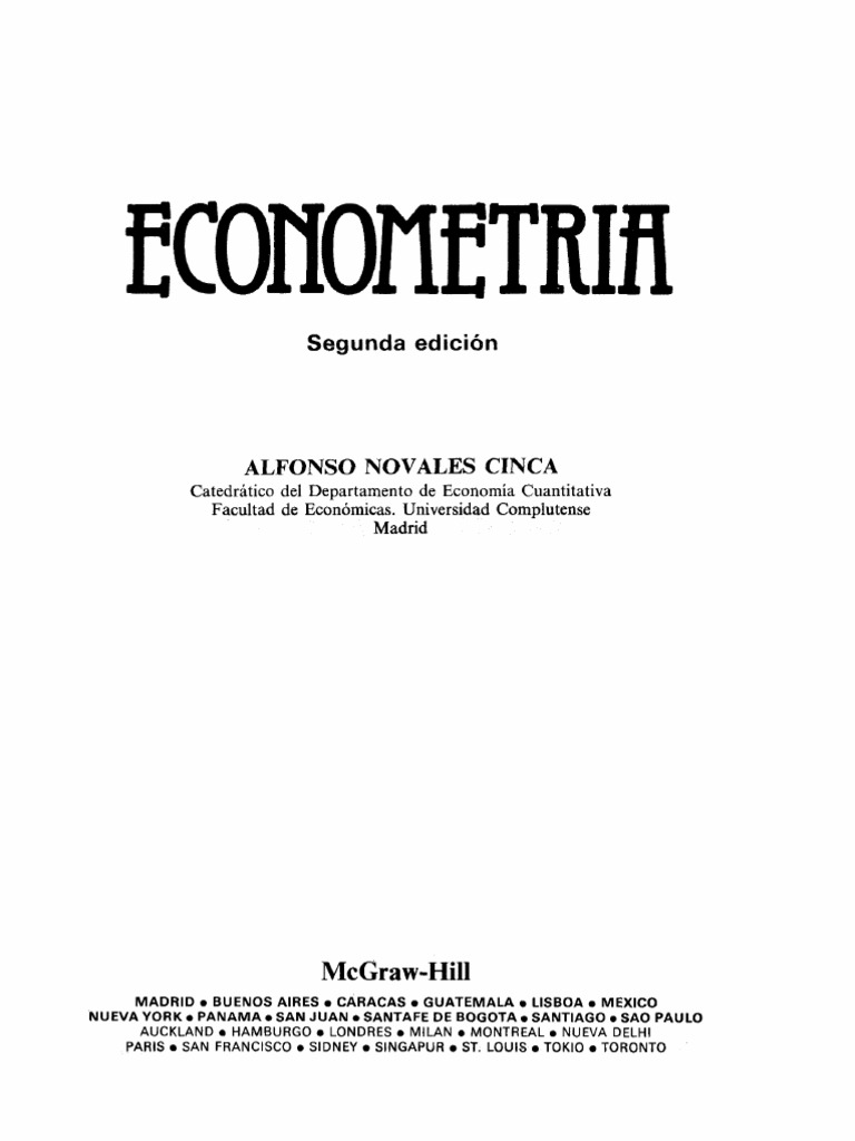 Econometria 2ed A Novales | PDF