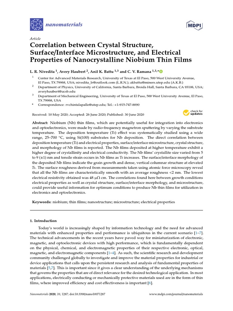 Nanomaterials 10 01287 | PDF | Crystal Structure | Crystallite