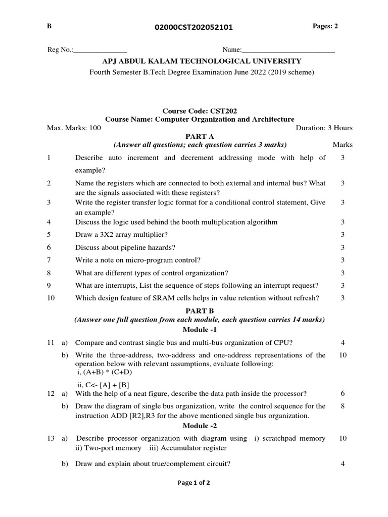 CST202 QP | PDF | Computer Programming | Manufactured Goods