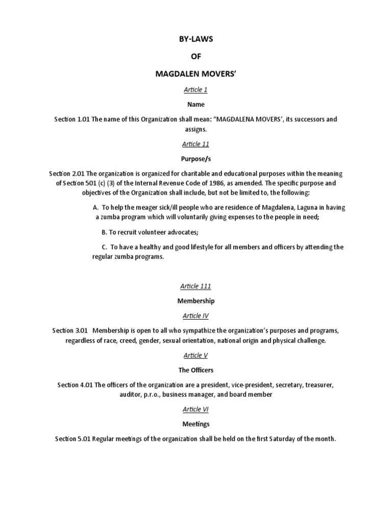 By Laws | PDF | Law Of The United States | Legal Documents