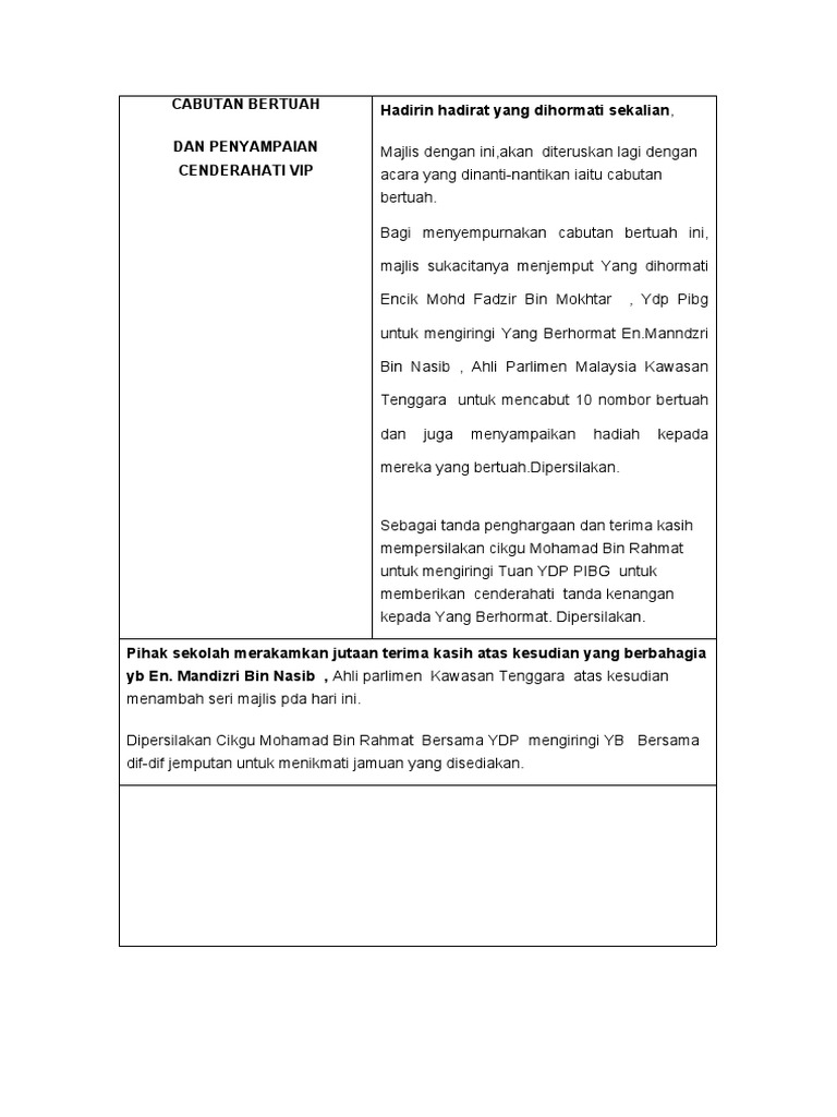 Salutasi Yang Berhormat | PDF