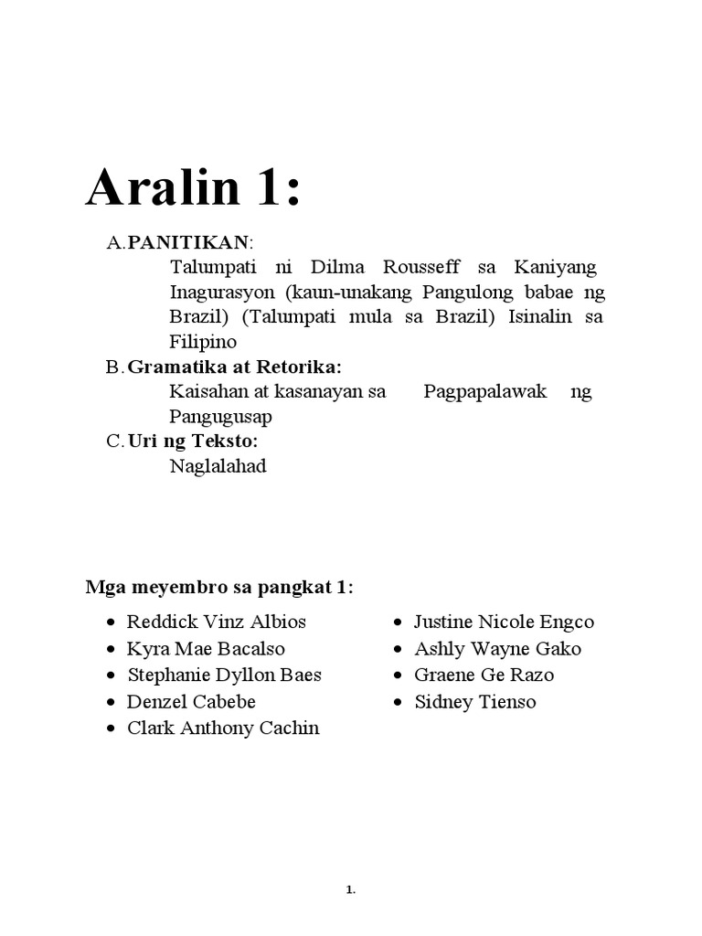ARALIN-1 | PDF