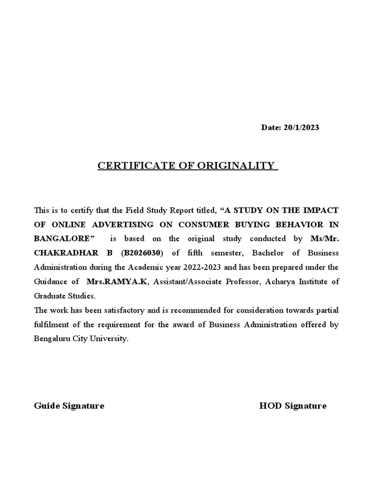 Field Study - Letter Head Format | PDF | Service Industries | Business ...