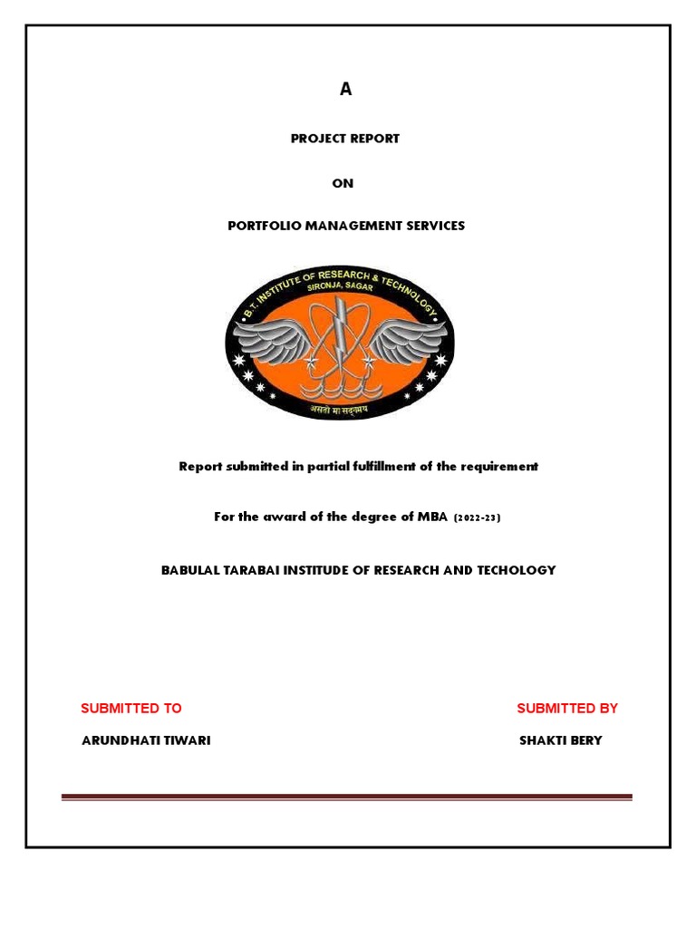 Shakti Bery - Mba Project 3rd Sem. Final Project | PDF | Investing | Stocks
