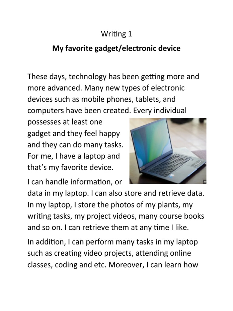 My Favorite Gadget/electronic Device | PDF