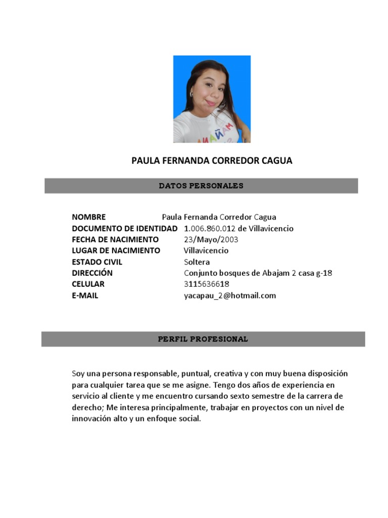 Formato Hoja de Vida Colombia | PDF
