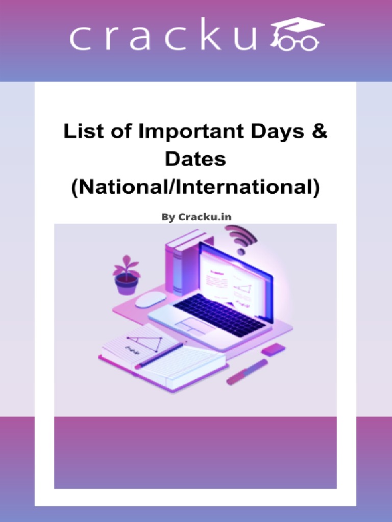 List of Important Days & Dates (National - International) (PDF) | PDF