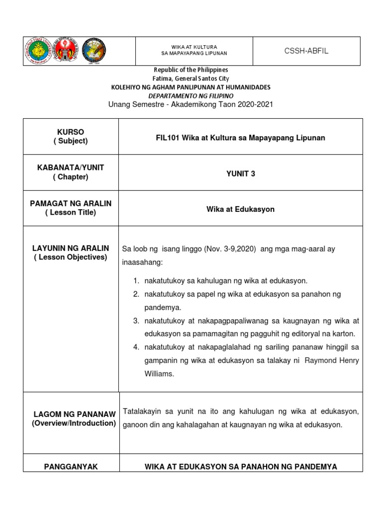 Modyul 3 Fil101a 1 1 | PDF