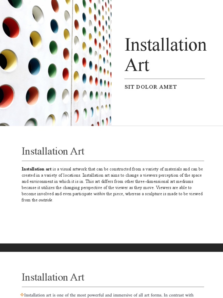 Installation Art | PDF | Installation Art | The Arts