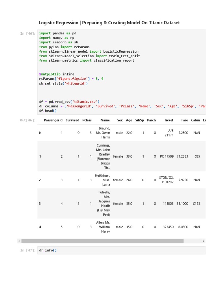 Logistic Regression On Titanic Dataset | PDF | Accuracy And Precision ...