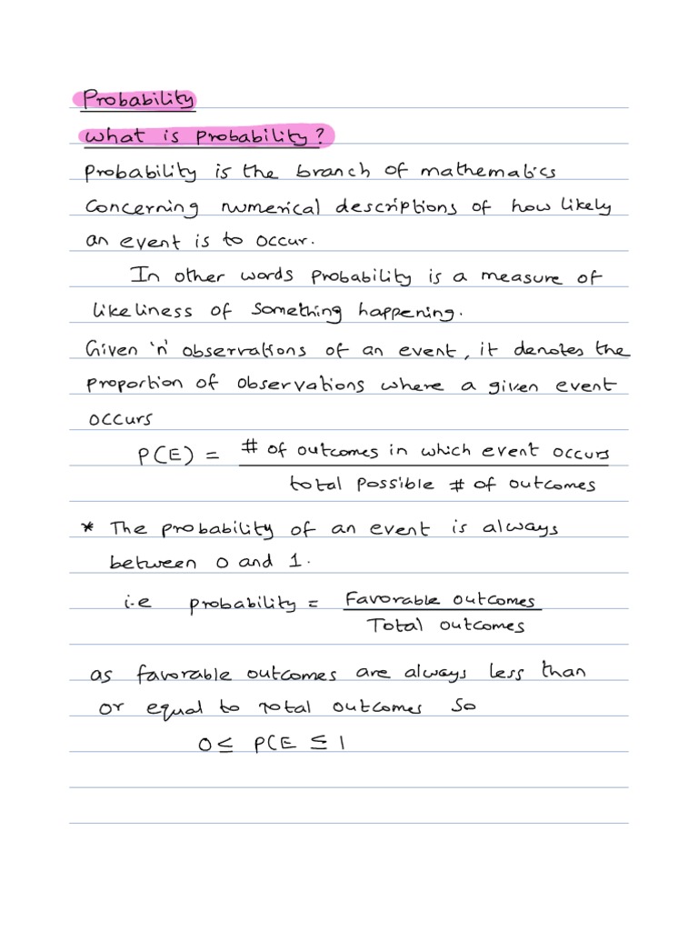 Probability Notes | PDF | Email Spam | Probability